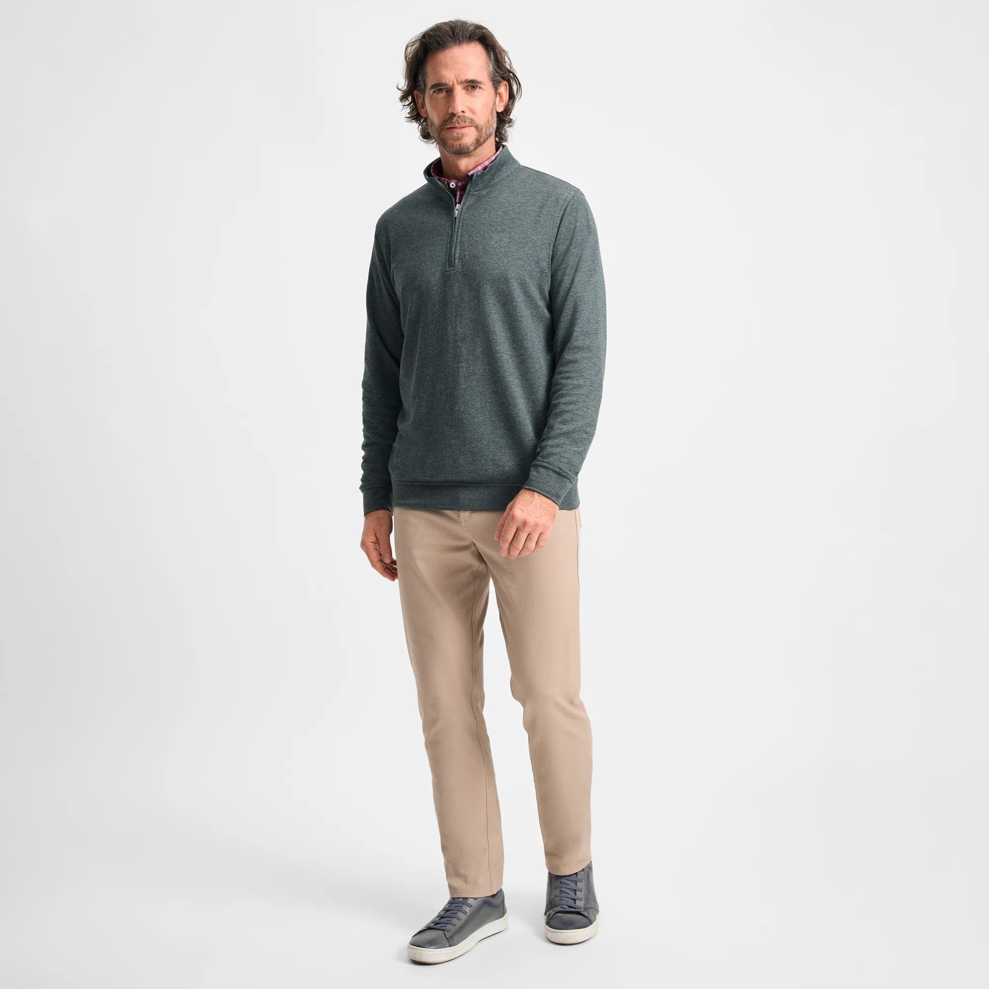 GenTeal Cotton/Modal Quarter-Zip (Charcoal) – Southern Gentleman